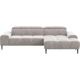 Ecksofa COTTA, B:290cm T:182cmsand, 92% POLYESTER (PES) / 8% POLYAMID (PA), Wohnzimmer, Sofas, "Theo L-Form, B: 290 cm", mit Kopfteilverstellung,