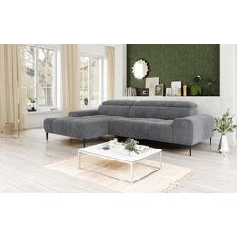Ecksofa COTTA, B:290cm T:182cmiron, 92% POLYESTER (PES) / 8% POLYAMID (PA), Wohnzimmer, Sofas, "Theo L-Form, B: 290 cm", mit Kopfteilverstellung,