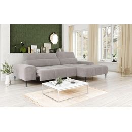 Ecksofa COTTA, B:290cm T:182cmsand, 92% POLYESTER (PES) / 8% POLYAMID (PA), Wohnzimmer, Sofas, "Theo L-Form, B: 290 cm", mit Kopfteilverstellung,
