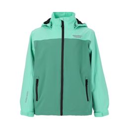 WEATHER REPORT Kinder Outdoorjacke "Borise Jr.", gr&uuml;n, Gr. 104, mehrfarbig, 90% Polyester, 10% Elasthan, Jacken, mit wasserdichter Ausstattung