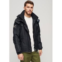 Superdry Herren Outdoorjacke "HOODED MTN WINDBREAKER JACKET", blau, Gr. S, unifarben, Web, Obermaterial: 100% Polyester, Jacken