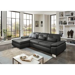 Ecksofa DIE PLANBAR, B:309cm H:85cm T:195cm, schwarz, Wohnzimmer, Sofas, "PN-IN16012 L-Form, Breite 309 cm", inkl. Sitztiefenverstellung, optional