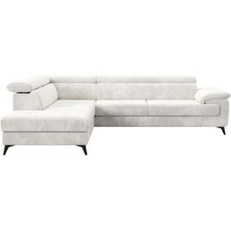 Ecksofa COTTA, B:286cm T:236cmcream, 95% Polyester (PES) 5%Polyamid (PA), Wohnzimmer, Sofas, "Astra L-Form, B: 286 cm", mit Kopfteilverstellung,