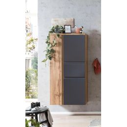 Midischrank Welltime, B:65cm H:130cm T:35cm, grau, MDF, Badezimmer, Schr&auml;nke, "S&ouml;lden"