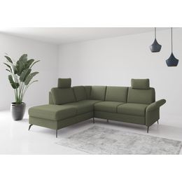Ecksofa Home Affaire, B:240cm H:93cm T:216cm, gr&uuml;n, 95% Polyester 5% Polyamid, Wohnzimmer, Sofas, "Rochelle", wahlweise mit Bettfunktion, Bettkasten