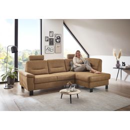 Ecksofa DIE PLANBAR, B:244cm H:88cm T:160cmzimt, 100% Polyester, Wohnzimmer, Sofas, "PP-PF23172 L-Form, Breite 244 cm", Eckgarnitur mit besonders