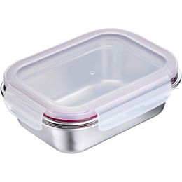 Westmark Lunchbox "Edelstahl Lunch Box/ Frischhaltedose, 600 ml", B:13,1cm H:5,5cm, silber, Lebensmittelaufbewahrungsbeh&auml;lter, auslaufsichere