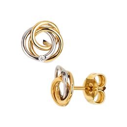 Jobo Damen Paar Ohrstecker, SI = kleine Einschl&uuml;sse, Diamanten Gelbgold 585 Wei&szlig;gold 585, gelb, Diamanten, Gelbgold 585, Wei&szlig;gold 585, Ohrringe,