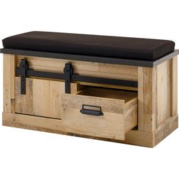 Sitzbank Home Affaire, B:93cm H:51cm T:43cm, braun, FSC-zertifizierter Holzwerkstoff, Esszimmer, Sitzb&auml;nke, "SHERWOOD", modernes Holz Dekor, mit