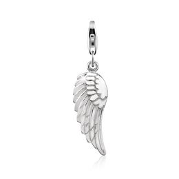 NENALINA Damen Charm-Einh&auml;nger "Anh&auml;nger Fl&uuml;gel Engel Gl&uuml;cksbringer 925 Silber", ohne Stein, silber, Silber 925 (Sterlingsilber), Charms