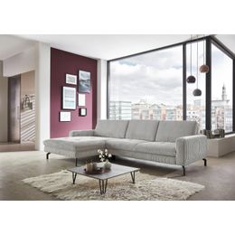 Ecksofa DIE PLANBAR, B:302cm H:87cm T:178cm, grau, 100% Polyester, Wohnzimmer, Sofas, "MP-IN20110 L-Form mit Kaltschaum-Polsterung", optional mit