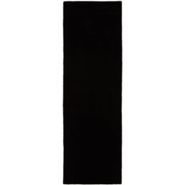 Wollteppich CarpetFine, B:60cm H:14mm L:180cm, schwarz, Wolle, Wohnzimmer, Teppiche, "Gabbeh Lola Uni", mit nat&uuml;rlichem Pflanzenmaterial von Hand