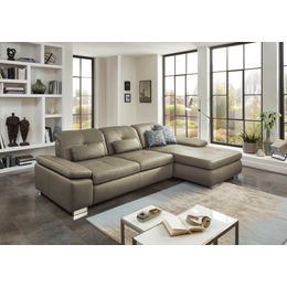 Ecksofa DIE PLANBAR, B:309cm H:85cm T:195cm, grau, Wohnzimmer, Sofas, "PN-IN16012 L-Form, Breite 309 cm", inkl. Sitztiefenverstellung, optional mit