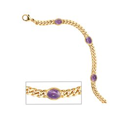 Jobo Damen Goldarmband "Armband mit Amethyst", 19cm, Gelbgold 585, gelb, Gelbgold 585, Armb&auml;nder, 585 Gold 19 cm