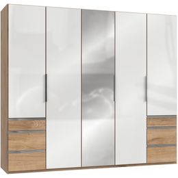 Kleiderschrank wimex, B:250cm H:216cm T:58cm, braun, Schlafzimmer, Schr&auml;nke, "Level by fresh to go", mit Glas-und Spiegelt&uuml;ren
