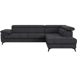 Ecksofa COTTA, B:286cm T:236cmlava, 100% Polyester (PES), Wohnzimmer, Sofas, "Astra L-Form, B: 286 cm", mit Kopfteilverstellung, optional