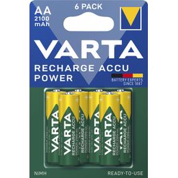 Varta Akkupacks "Recharge Accu Recycled AA 2100 mAh", 1,2 V 2.100mAh, gelb, Akkumulatoren