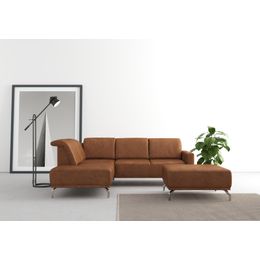 Sit & More Ecksofa SIT & MORE, B:249cm H:84cm T:205cm, braun, Wohnzimmer, Sofas, "Bailando L-Form", wahlweise mit Kopfteilverstellung und Vorziehsitz, motorisch