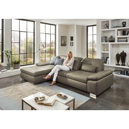 Ecksofa DIE PLANBAR "PN-IN16012 L-Form, Breite 309 cm", torro olive, B:309cm H:85cm T:195cm, Sofas, Ecksofa, inkl. Sitztiefenverstellung, optional mit Kopfteilverstellung