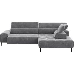 Ecksofa COTTA, B:298cm T:222cmiron, 92% POLYESTER (PES) / 8% POLYAMID (PA), Wohnzimmer, Sofas, "Theo L-Form, B: 298 cm", mit Kopfteilverstellung,