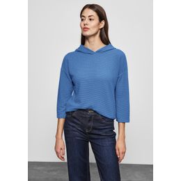 Street One Damen 3/4-Arm-Shirt, blau, Gr. 38, unifarben, Stoff, 70% Polyester, 28% Viskose, 2% Elasthan, Shirts, mit 3/4 &Auml;rmeln