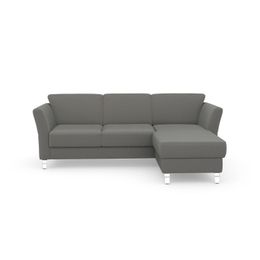 Sit & More Ecksofa SIT & MORE, B:248cm H:87cm T:162cm, grau, Wohnzimmer, Sofas, "Visby L-Form", wahlweise mit Bettfunktion und Bettkasten, frei im Raum stellbar