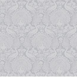 Laura Ashley Vliestapete "Laura Ashley Peacock Damask Pale Slate Vliestapete", B/L: 0,52m x 10,05m, Rollen: 1, grau, Wohnzimmer, Tapeten, Laura