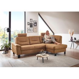 Ecksofa DIE PLANBAR, B:244cm H:88cm T:160cmzimt, 100% Polyester, Wohnzimmer, Sofas, "PP-PF23172 L-Form, Breite 244 cm", Eckgarnitur mit besonders