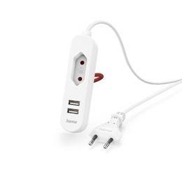 Hama Netzteil "USB-Netzteil mit 1,9 m langem Kabel und Eurobuchse, 2x USB-A, Wei&szlig;", wei&szlig;, Netzteile