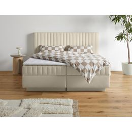Boxbett HOMSY BY ANA JOHNSON "Moonio inkl. Bettkasten", creme, B:227cm L:214cm, Komplettbetten, erh&auml;ltlich in verschiedenen Breiten und H&auml;rtegraden