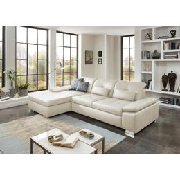 Ecksofa DIE PLANBAR, B:309cm H:85cm T:195cm, wei&szlig;, Wohnzimmer, Sofas, "PN-IN16012 L-Form, Breite 309 cm", inkl. Sitztiefenverstellung, optional mit