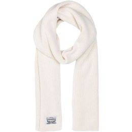 Levi's LEVI'S Damen Modeschal "WOMEN'S BACKPATCH SCARF", wei&szlig;, unifarben, Strick, Baumwolle, Modet&uuml;cher
