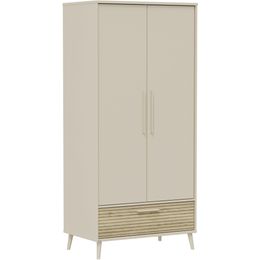 Kleiderschrank Paidi, B:95cm H:204cm T:57cmcashmere, beige, groovy, oak, Kinderzimmer, Schr&auml;nke, "EEFJE in Beige mit Schublade und T&uuml;ren,