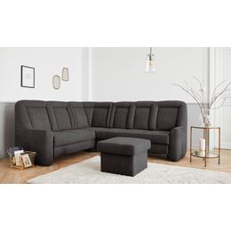 Sit & More Ecksofa SIT & MORE, B:257cm H:107cm T:217cm, grau, 100% Polyester, Wohnzimmer, Sofas, "Melissa L-Form", klassisches Polsterprogramm, wahlweise