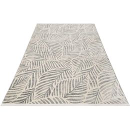 Teppich Esprit, B:80cm H:7mm L:150cm, grau, Polyester, Wohnzimmer, Teppiche, "Victoria ESP-21078", Moderner Design Kurzflorteppich mit Fransen,