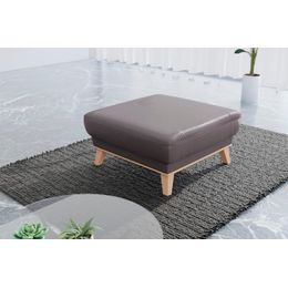 Sit & More Polsterhocker SIT & MORE, B:90cm H:46cm T:90cm, grau, 100% PES, Hocker, "Lavida", Mit elegantem Holzrahmen