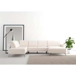 Sit & More Wohnlandschaft SIT & MORE, B:337cm H:84cm T:205cm, beige, Sofas, "Bailando U-Form", wahlweise mit Kopfteilverstellung und Vorziehsitz, motorisch