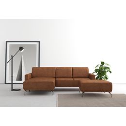 Sit & More Ecksofa SIT & MORE, B:251cm H:84cm T:163cm, braun, Wohnzimmer, Sofas, "Bailando L-Form", wahlweise mit Kopfteilverstellung und Vorziehsitz, motorisch