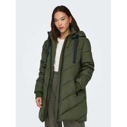 Jacqueline de Yong JDY Damen Steppmantel "JDYSKYLAR LIFE HOOD JACKET OTW NOOS", gr&uuml;n, Gr. XS, unifarben, Web, Obermaterial: 100% Polyester, M&auml;ntel