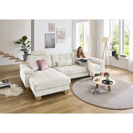 Ecksofa DIE PLANBAR, B:316cm H:86cm T:177cmnatur, 88% Polyester;12% Polyamid, Wohnzimmer, Sofas, "PP-LA19101 L-Form, Breite 316 cm", wahlweise mit