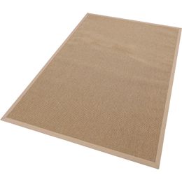 Teppich Dekowe, B:67cm H:7mm L:133cm, beige, Kunstfaser, Wohnzimmer, Teppiche, "Naturino Rips", Flachgewebe, Sisal-Optik, mit Bord&uuml;re, In- und