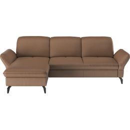 Sit & More Ecksofa SIT & MORE, B:267cm H:88cm T:200cm, braun, 100% Polyester, Wohnzimmer, Sofas, "Leandro L-Form", Wahlweise mit Bett-, Kopfteil - und