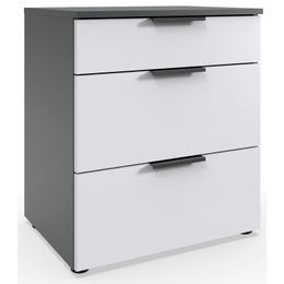 Nachtkommode wimex, B:54cm H:61cm T:41cm, wei&szlig;, Spanplatte, Sideboards, "Level by fresh to go", 3 Schubladen mit soft-close Funktion, 54cm breit,