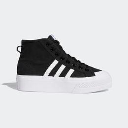 Damen Sneaker "NIZZA PLATFORM MID", adidas originals, Gr. 40, schwarz-wei&szlig;, Synthetik, Textil, Schuhe