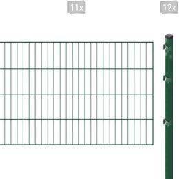 Arvotec Einstabmattenzaun "ESSENTIAL 80 zum Aufschrauben", H/L: 80cm x 22m, Pfosten: 12 Stk., gr&uuml;n, Zaunelemente, Zaunh&ouml;he 80 cm, Zaunl&auml;nge 2 - 60 m
