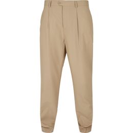 Urban Classics Herren Stoffhose "Urban Classics Herren Straight Pleat-Front Trousers"unionbeige, Gr. 38, unifarben, 63% Polyester, 37% Viskose, Hosen