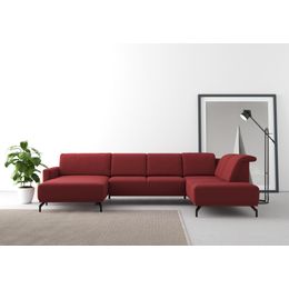 Sit & More Wohnlandschaft SIT & MORE, B:337cm H:84cm T:205cm, rot, Sofas, "Bailando U-Form", wahlweise mit Kopfteilverstellung und Vorziehsitz, motorisch