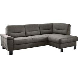 Ecksofa DIE PLANBAR "PP-PF23172 L-Form, Breite 244 cm", grau (anthrazit), B:244cm H:88cm T:160cm, 100% Polyester, Sofas, Ecksofa, Eckgarnitur mit besonders kleinem Stellma&szlig; ca. 160 x 244 cm