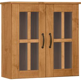 H&auml;ngeschrank Home Affaire, B:60cm H:60cm T:25cm, beige, Massivholz, Flur, Schr&auml;nke, "Rodby", FSC-zertifiziertes Massivholz, Griffe Metall, Breite