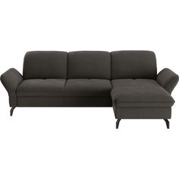 Sit & More Ecksofa SIT & MORE, B:267cm H:88cm T:200cm, grau, 100% Polyester, Wohnzimmer, Sofas, "Leandro L-Form", Wahlweise mit Bett-, Kopfteil - und